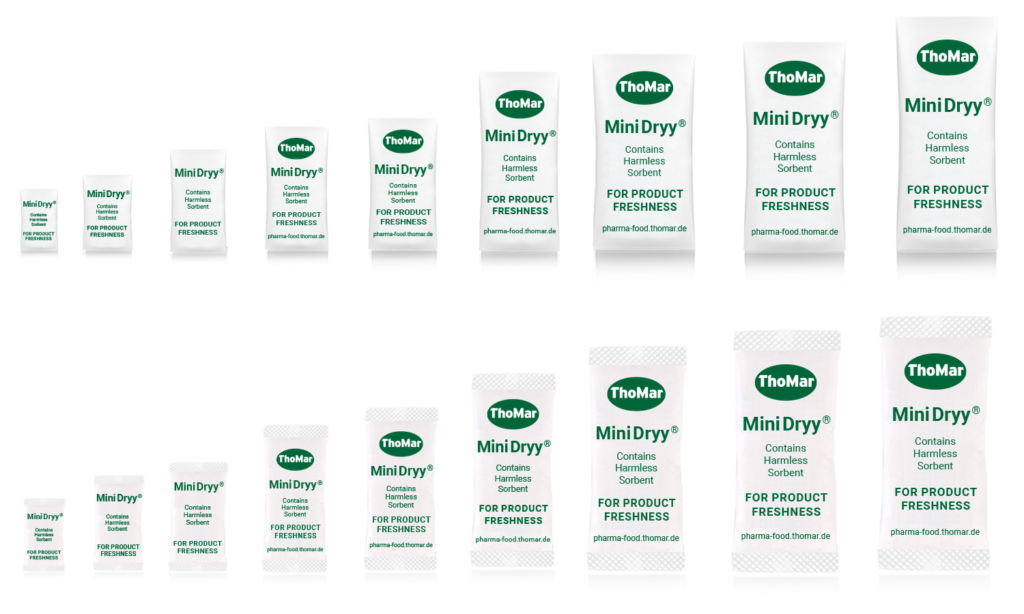 Desiccant bags for the pharmaceutical and food industry - single bags